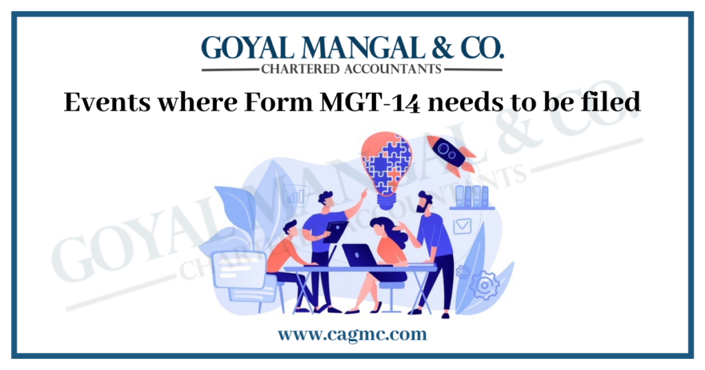 Events where Form MGT-14 needs to be filed - Goyal Mangal & Company