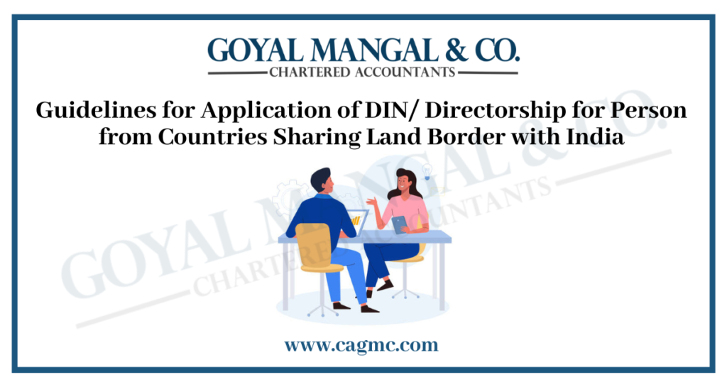 Guidelines for Application of DIN of a Foreign Director - CAGMC