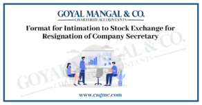 Intimation to Stock Exchange for Resignation of CS - CAGMC